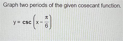 Solved Graph Two Periods Of The Given Cosecant Function Chegg Com