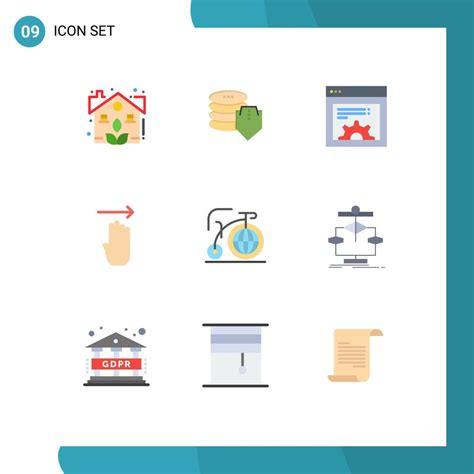 Ensemble De 9 Symboles Dicônes Dinterface Utilisateur Modernes Signes