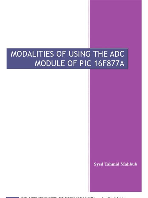 Modalities Of Using The Adc Module Of Pic16f877a Pdf Analog To