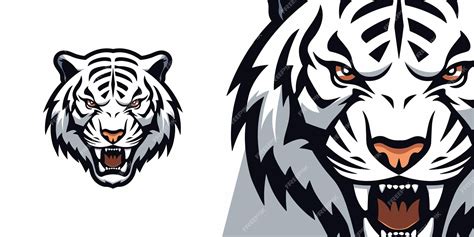 Premium Vector Aggressive White Tiger Logo Captivating Vector Graphic