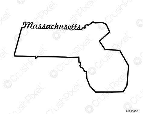 Us State Map Massachusetts Outline Symbol Vector Illustration Stock Vector 5223230 Crushpixel
