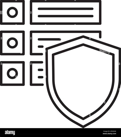 Information Technology Shield Server Control Vector Icon Illustration Stock Vector Image And Art
