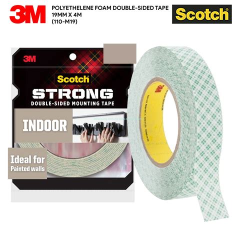 3m Scotch Strong Double Sided Mounting Tape Indoor 12mm 19mm