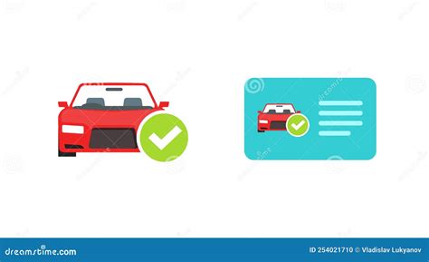 Car Check Safety Inspection Tick Icon Or Auto Vehicle Success Testing Checkmark List Flat