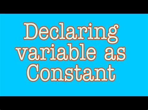 Lecture Declaring Variable As Constant In C Language By Aayush Malviya Youtube