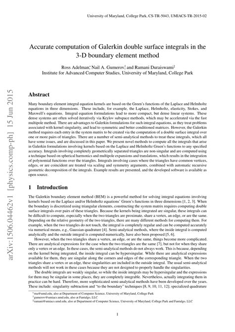 Pdf Accurate Computation Of Galerkin Double Surface Integrals In The 3 D Boundary Element Method