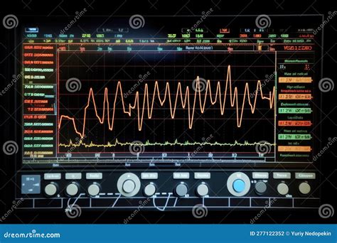 Oscilloscope Waveform On Its Screen Generative Ai Stock Image 279807001