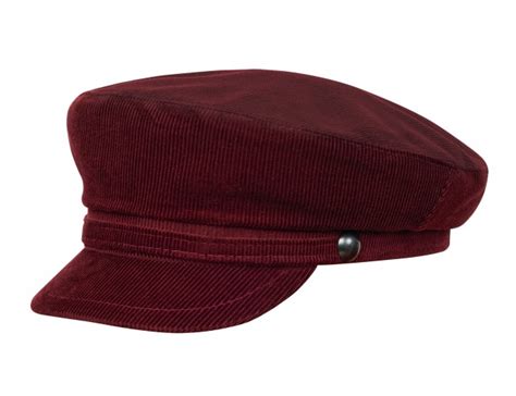 Pireus Sztruksowa Czapka Maciejówka Z Daszkiem Zwana Również Bretonką Rozmiar 54 Cm Kolor Bordo
