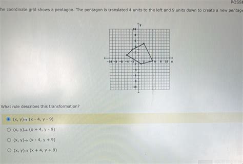 Solved Possi The Coordinate Grid Shows A Pentagon The Pentagon Is
