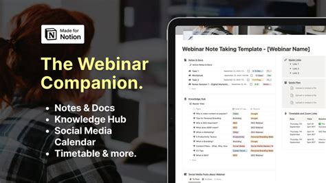 Webinar Note Taking In Notion Focus On Learning Skip The Chaos