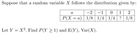 Solved Suppose That A Random Variable X Follows The