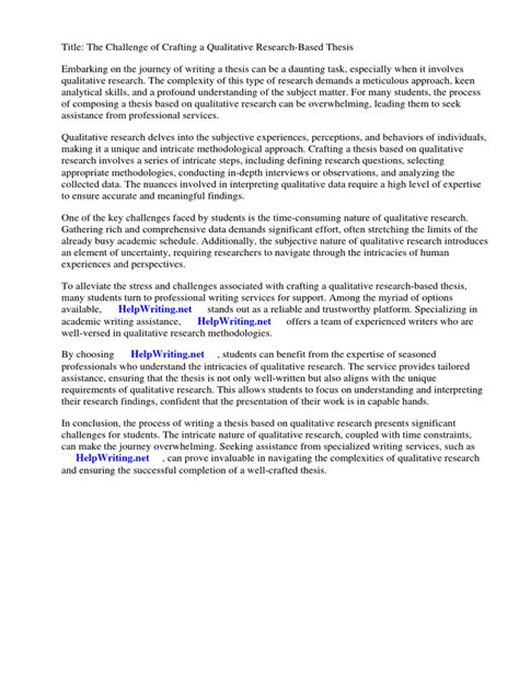 Thesis Based On Qualitative Research Pdf Qualitative Research Methodology