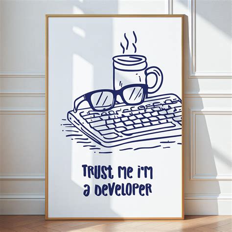 Fun Developer Poster Nerdy Computer Science Office Decor Programming Wall Art Coding Digital