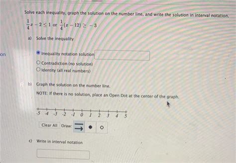 Solved Solve Each Inequality Graph The Solution On The Chegg