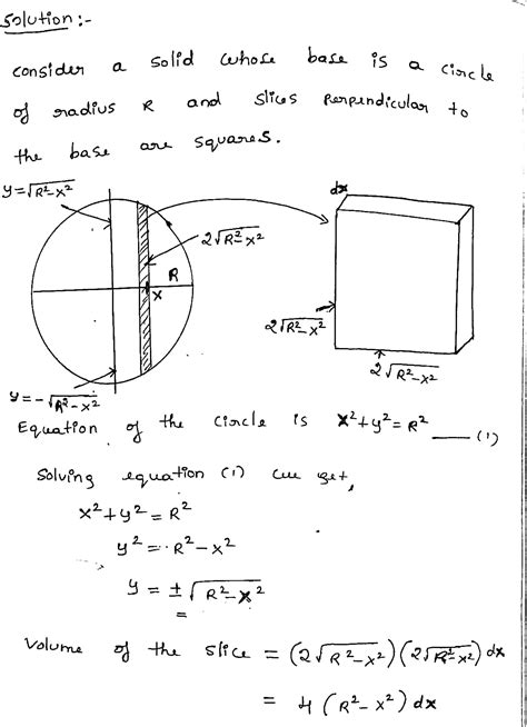 Solved Find The Volume Of The Solid Whose Base Is A Circle Of A Radius R Course Hero