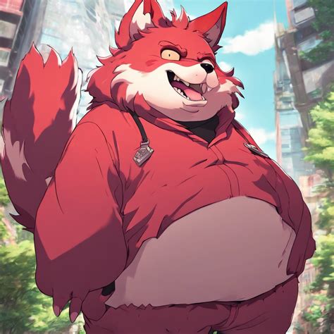Wolf Fat Chubby Red Fur Fart Fanart