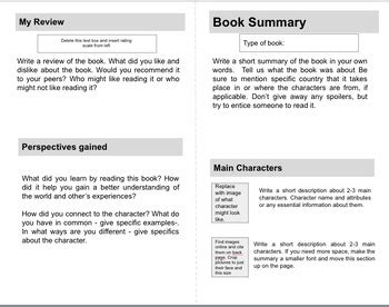 Book Report Google Template By SpanishPlans TPT