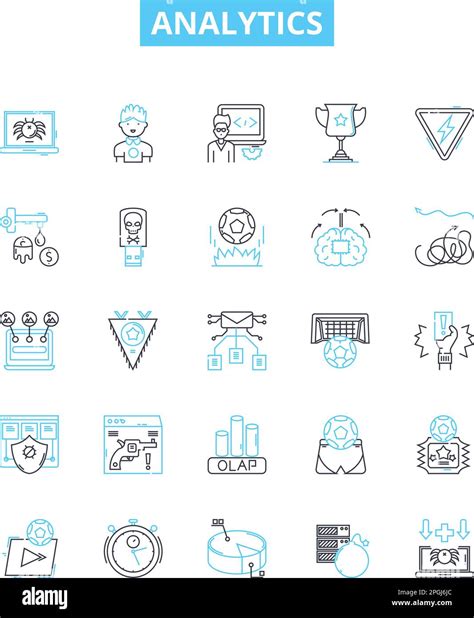 Analytics Vector Line Icons Set Analytics Measurement Reporting