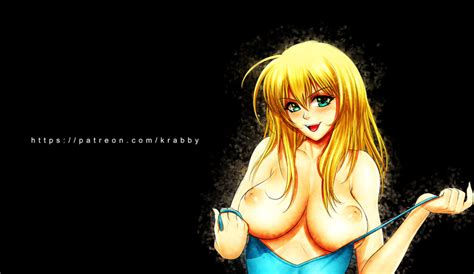 rule 34 blonde hair blue clothes breasts excel excel saga female