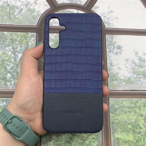 قاب گوشی Galaxy A15 سامسونگ چرمی کروکودیل لاکچری خاص رنگ سرمه ای کد 35853 قاب سنتر