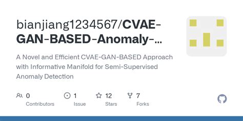 Github Bianjiang1234567cvae Gan Based Anomaly Detection A Novel And