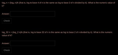 Solved Log4 N Log2 N K That Is Log To Base 4 Of N Is Chegg Com