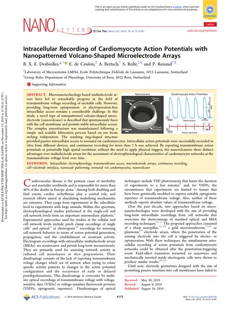 Pdf Intracellular Recording Of Cardiomyocyte Action Potentials With