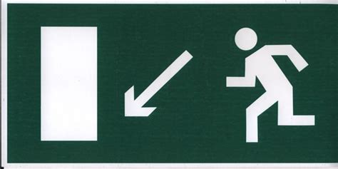 Эвакуационный знак Е08 Направление к эвакуационному выходу налево вниз купить с доставкой по