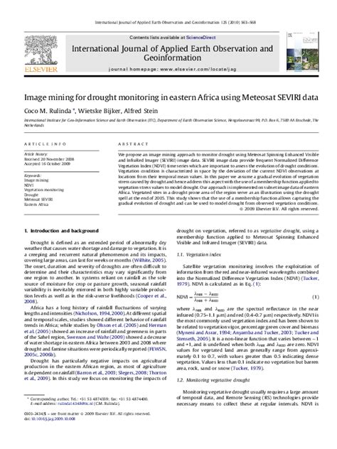 pdf image mining for drought monitoring in eastern africa using