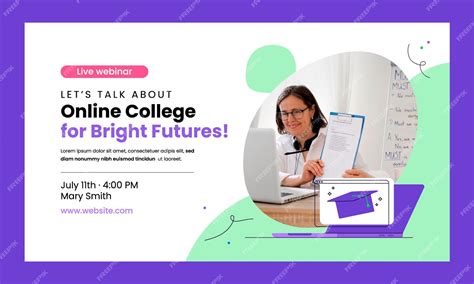 Free Vector Flat Design Online College Webinar
