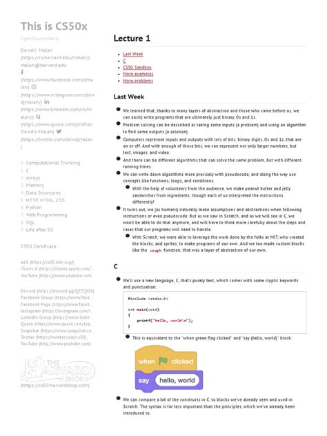 Lecture 1 Cs50x Pdf Pdf Integer Computer Science Parameter