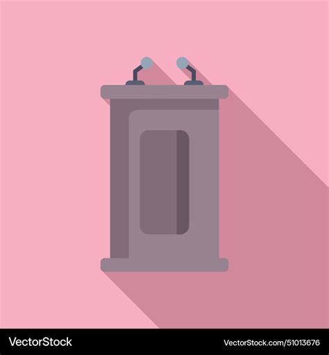 Speaker Wooden Tribune Icon Flat Speech Royalty Free Vector