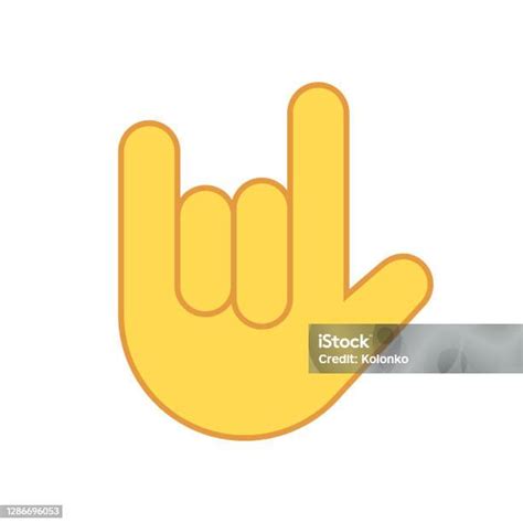 손에 바위 아이콘 핸드 롤 사인 로고 금속 기호 이모티콘 제스처 이모티콘에 대한 스톡 벡터 아트 및 기타 이미지 이모티콘 Hardcore Music Style