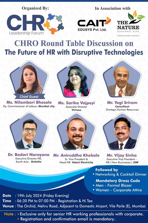 Yogesh Jadhav On Linkedin Chro Round Table Mumbaihr The Future