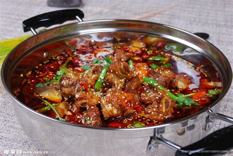 干锅排骨摄影图 传统美食 餐饮美食 摄影图库 昵图网