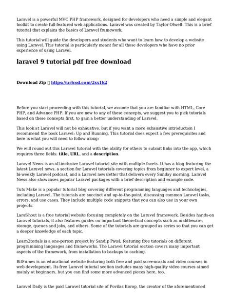 Fillable Online Laravel 9 Tutorial Pdf Free Download Fax Email Print Pdffiller