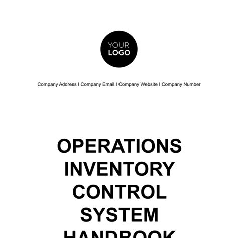 Operations Inventory Control System Handbook Template Edit Online