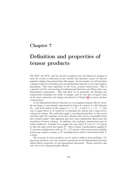 Definition And Properties Of Tensor Products