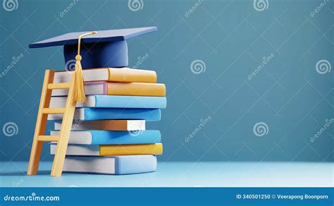 Graduation Hat On Stacked Books Vintage Drawinggraduation Cap On