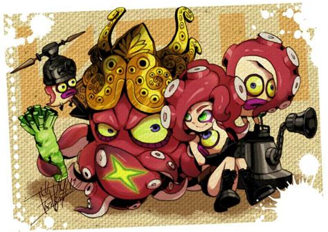 Octoling Takozonesu Octotrooper Dj Octavio Octoball And More Splatoon Drawn By Isamu Ki