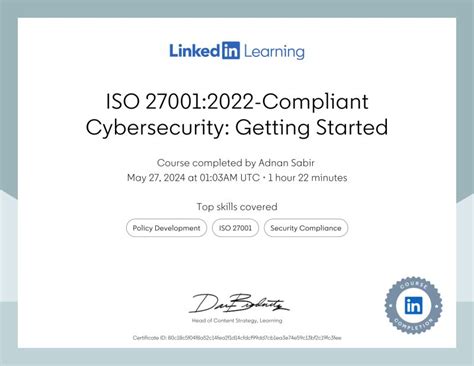 adnan sabir on linkedin certificate of completion