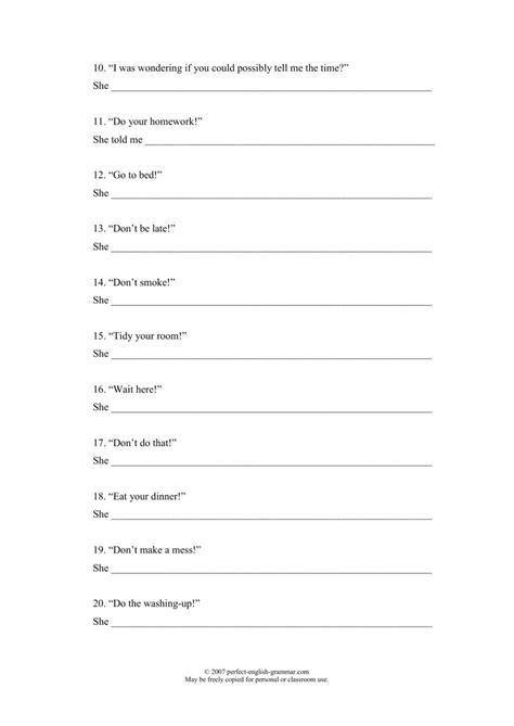 Reported Speech Commands And Request Online Exercise For Live Worksheets