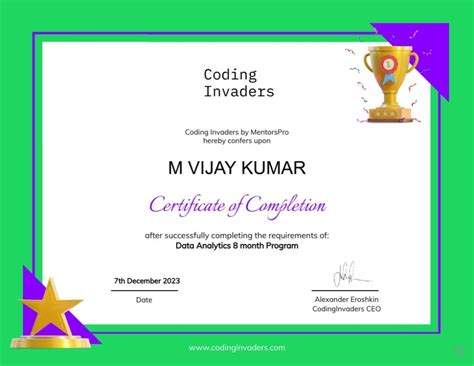 Dataanalytics Codinginvaders Mentorspro M Vijay Kumar