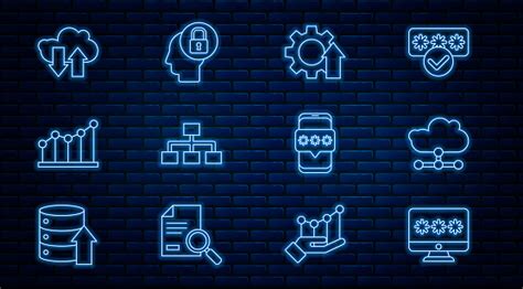 비밀번호 네트워크 클라우드 연결 화살표 성장 기어 계층 구조 조직 차트 파이 인포그래픽 클라우드 다운로드 및 업로드 모바일 및 인간 머리 잠금 아이콘으로 라인 모니터 설정