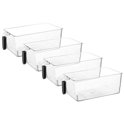 Lexi Home Stackable Fridge Organizer With Handle Set 4 Pack
