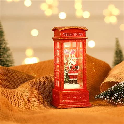 No 1 Christmas Luminous Phone Booth Desktop Ornaments