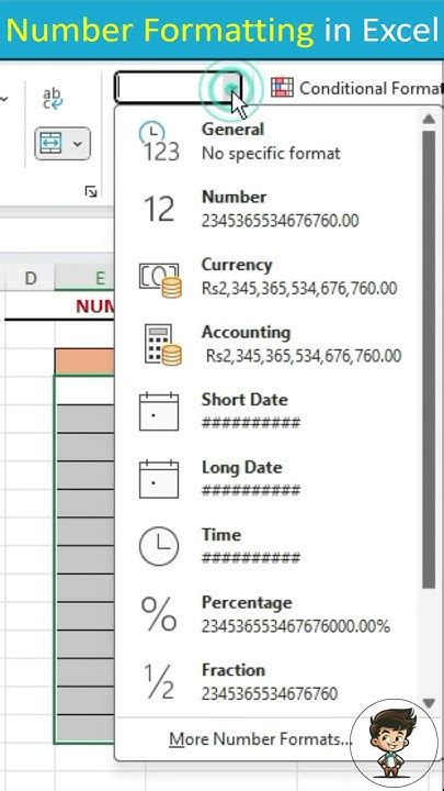 Number Formatting In Excelexcelexceltipsexceltutorialshorts Youtube