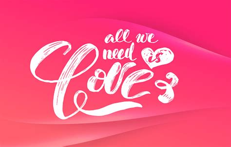 카드 엽서 전단지 포스터의 디자인에 대한 손 그림 레터링 우리가 필요로하는 모든 사랑입니다 계절에 대한 스톡 벡터 아트 및 기타 이미지 Istock