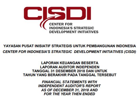 Financial Report And Audit 2018 Cisdi