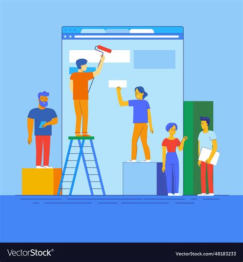 Mobile App Design And User Interface Development Vector Image